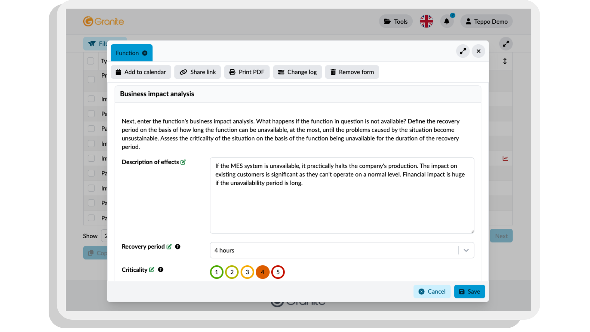A Tool For Business Continuity Management